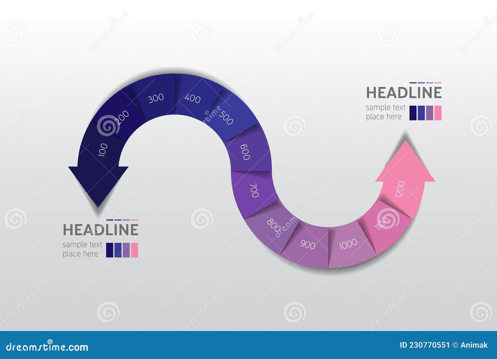 Arrow Infographic. 2 Arrows Options Template, Scheme, Diagram, Chart ...