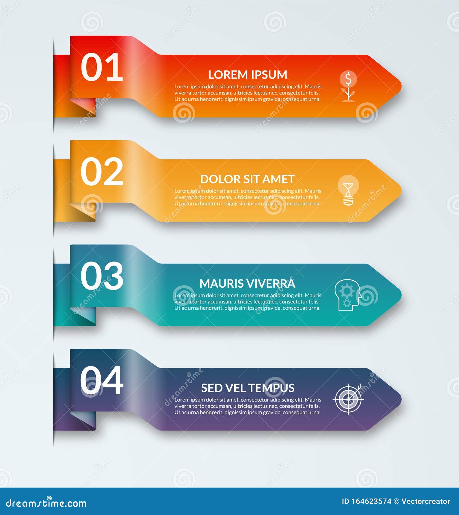 Arrow Infographic Design Elements. Vector Banner with 4 Options Stock ...