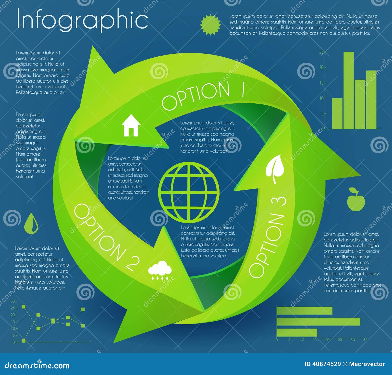 Arrow Infographic Eco Circle Stock Vector - Illustration of harvest ...