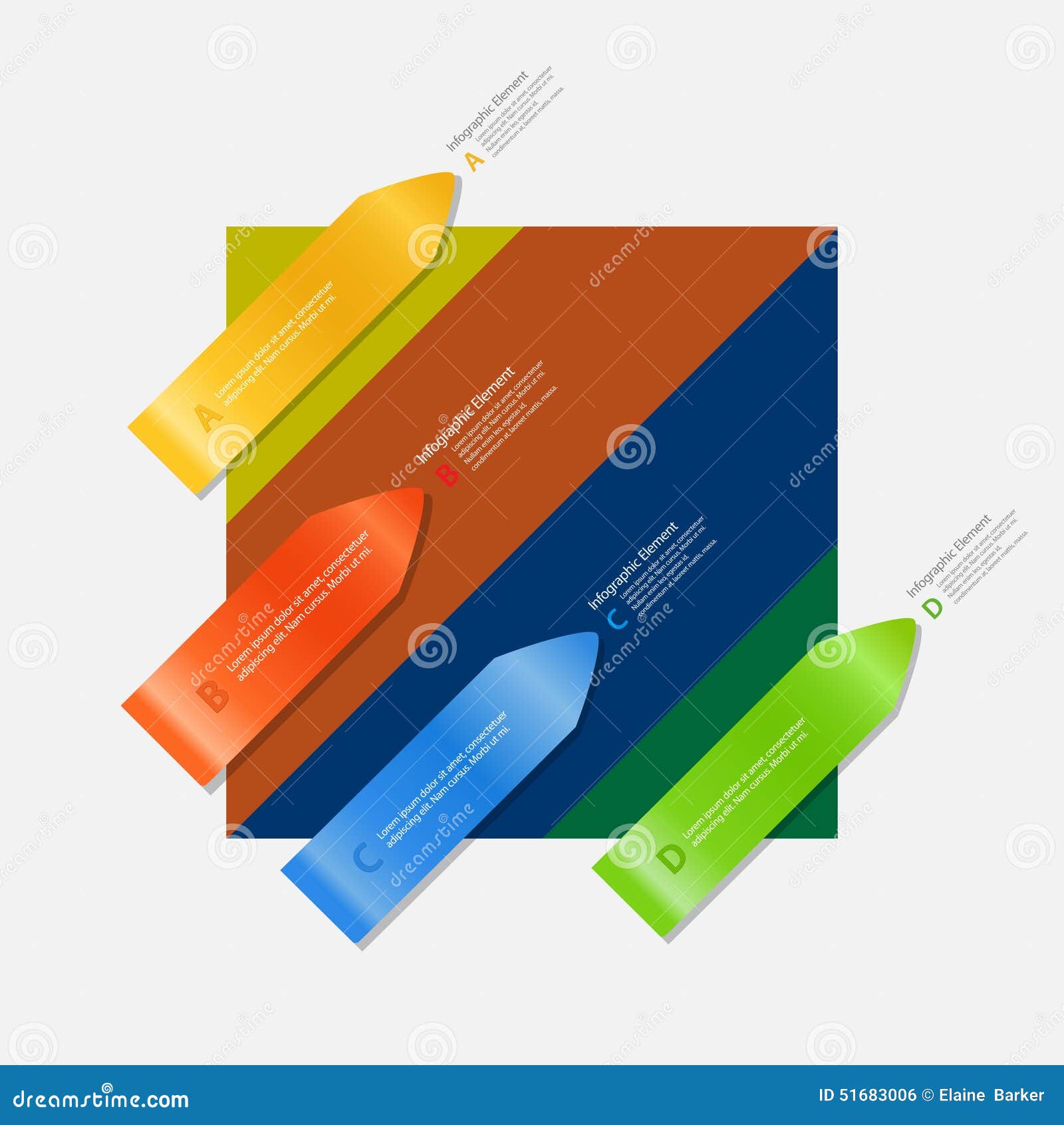 Arrow Infographic on Multicolor Background Stock Illustration ...