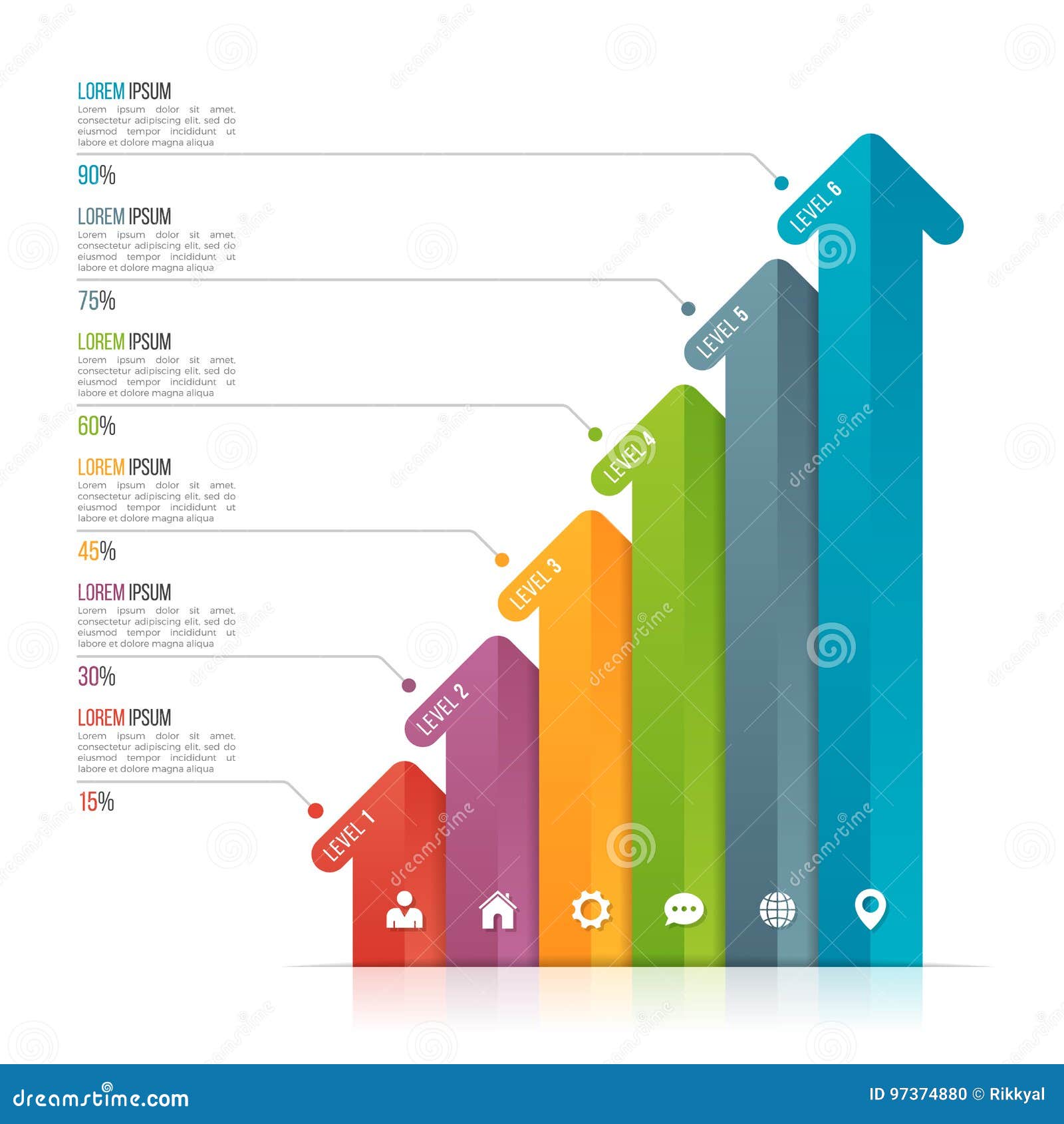 Arrow Infographic Template for Data Visualization. 6 Options Stock ...