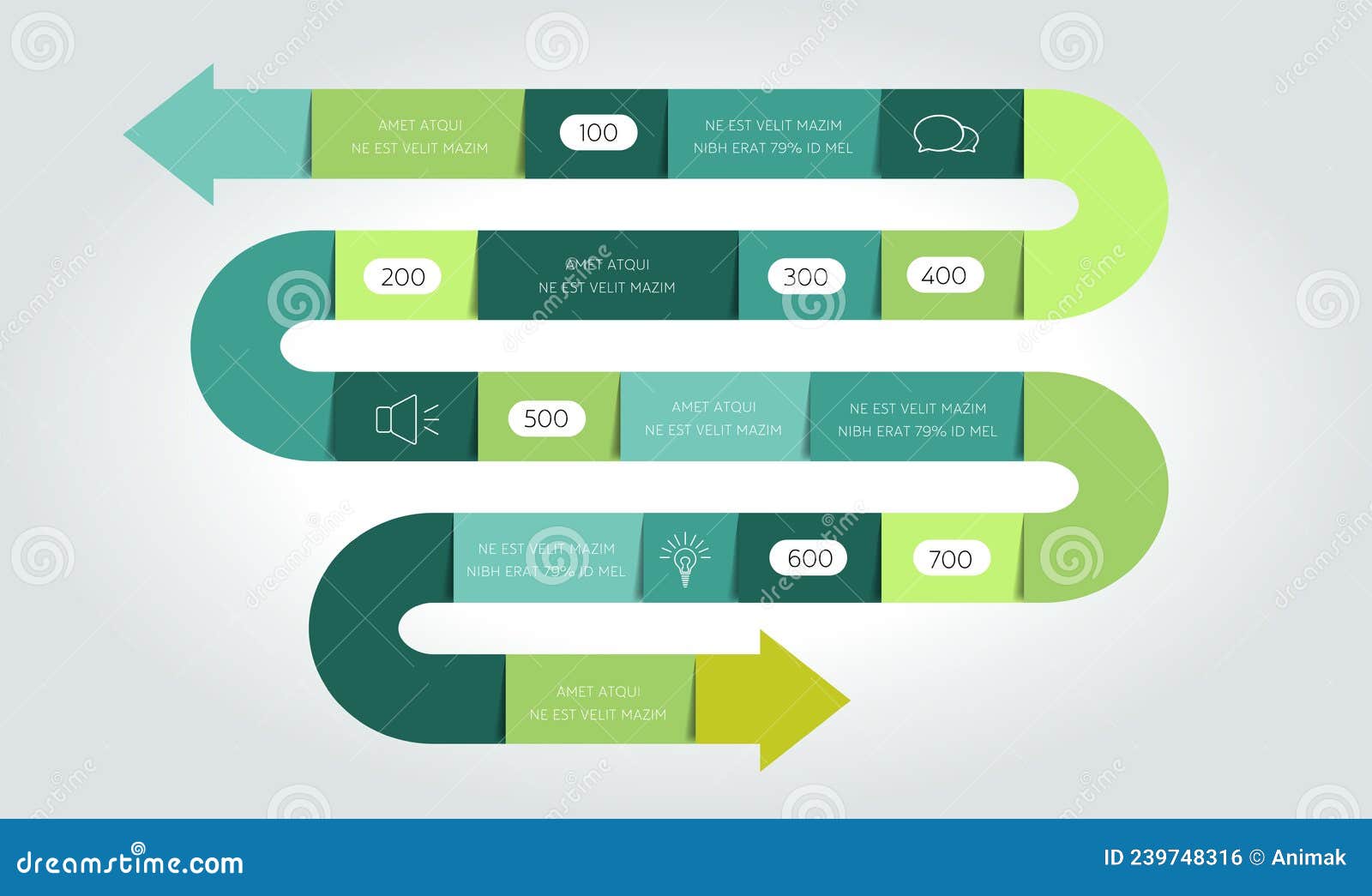 Snake Timeline Steps Infographics - Can Illustrate A Strategy, Workflow ...