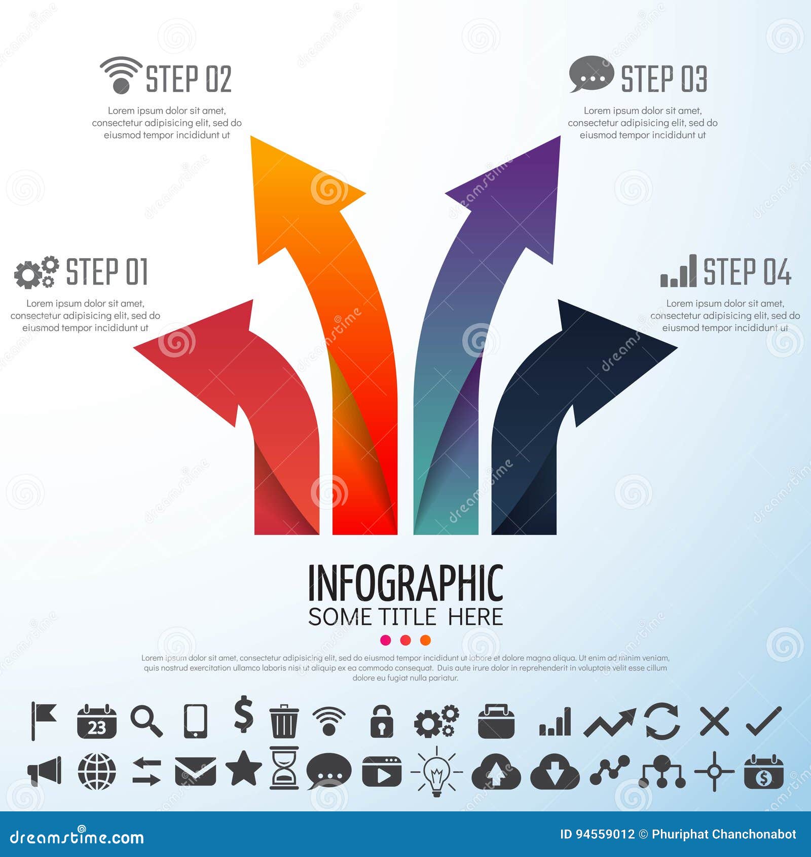 Arrow Infographics Design Template Stock Vector - Illustration of graph ...