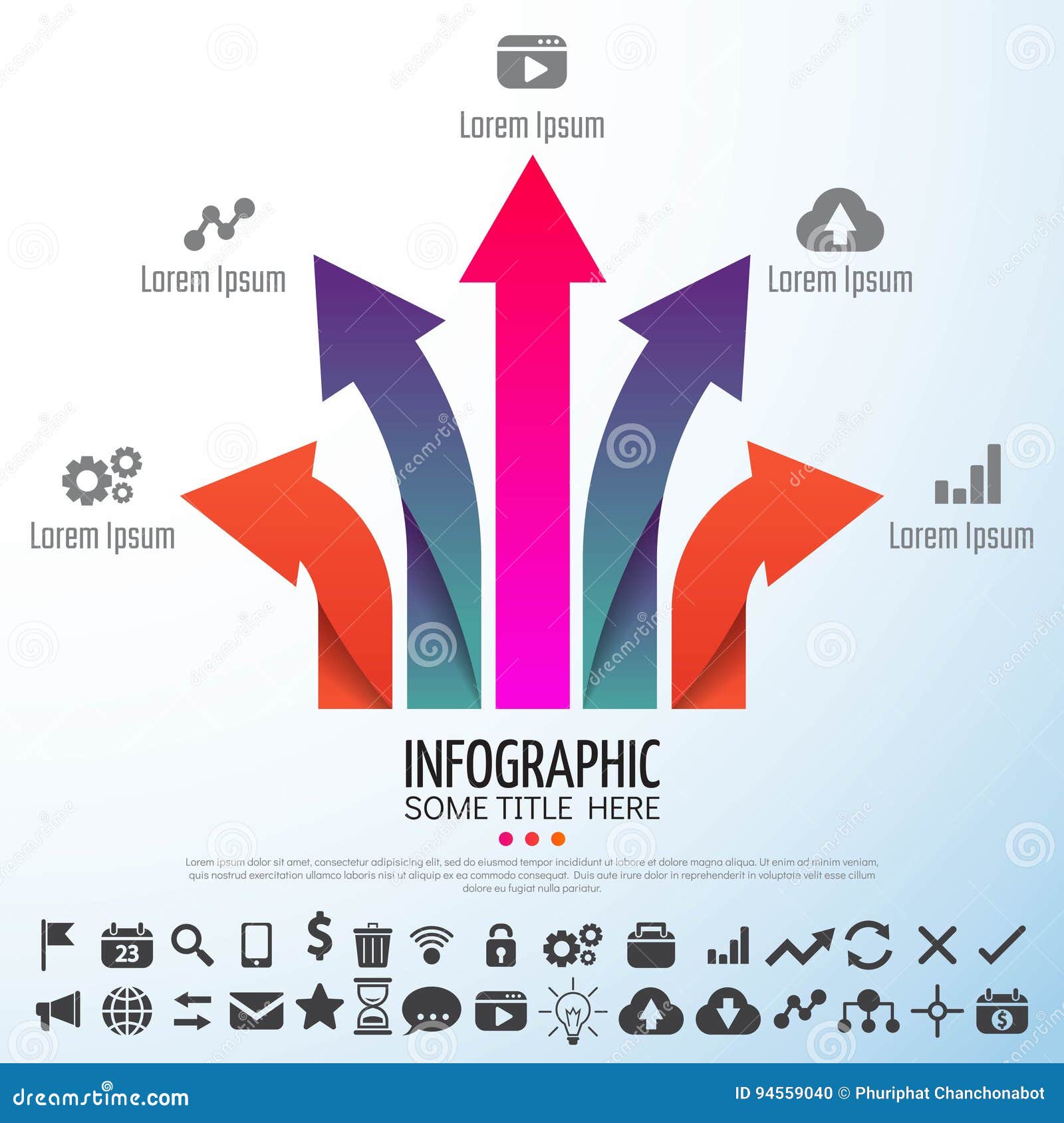 Arrow Infographics Design Template Stock Vector - Illustration of flow ...