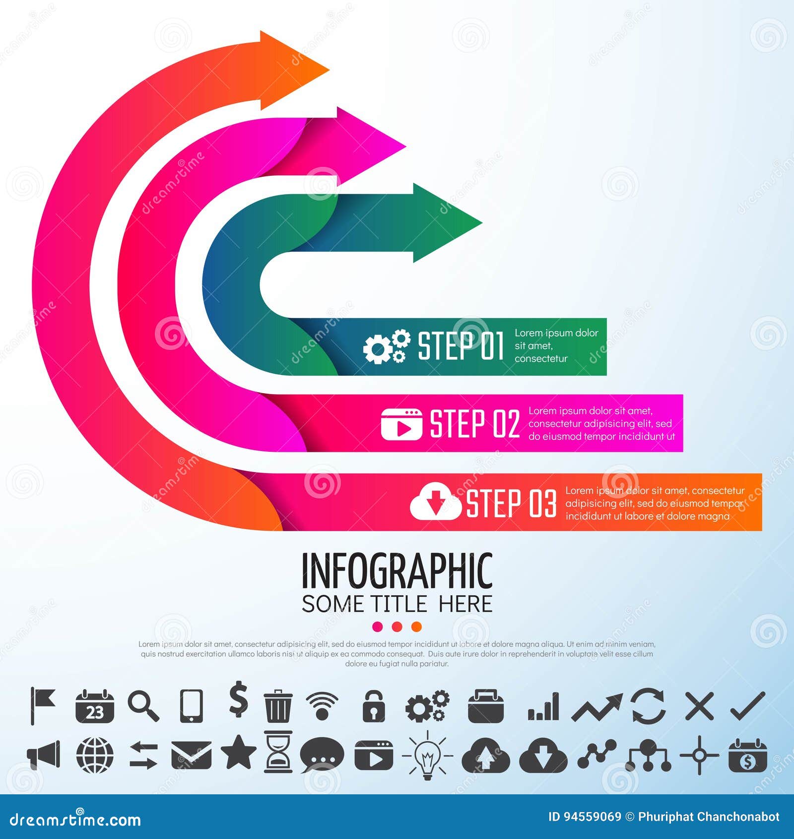 Arrow Infographics Design Template Stock Vector - Illustration of ...