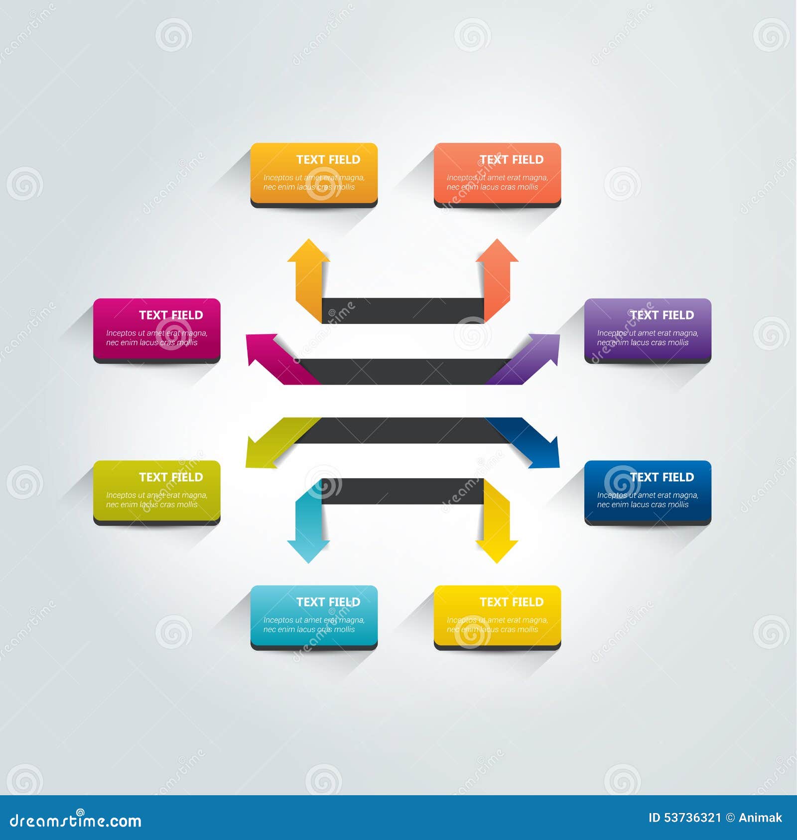 Arrow infographics scheme. stock vector. Illustration of arrow - 53736321