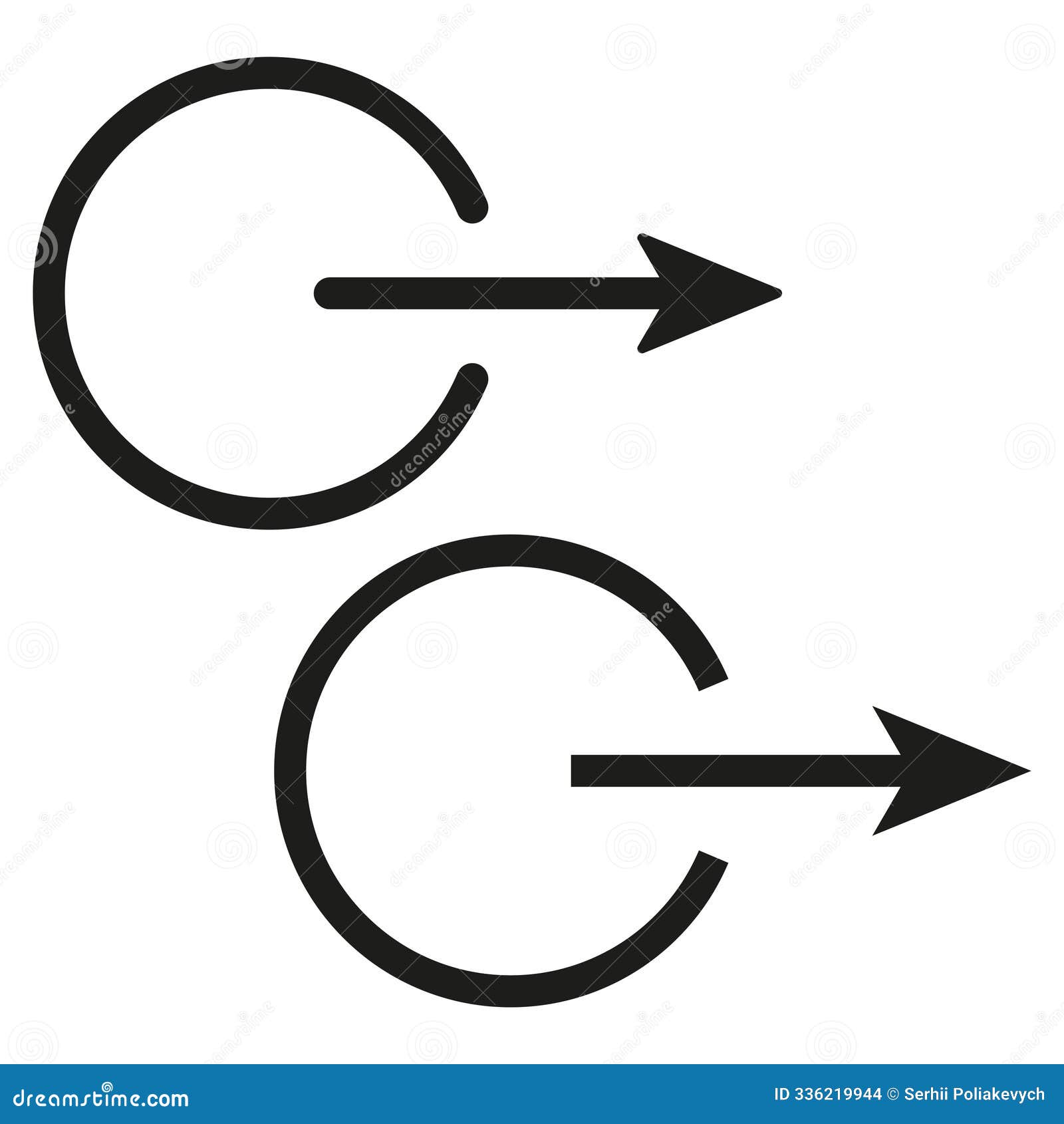 Arrow Inside Circle Icon. Directional Navigation Symbol. Abstract ...