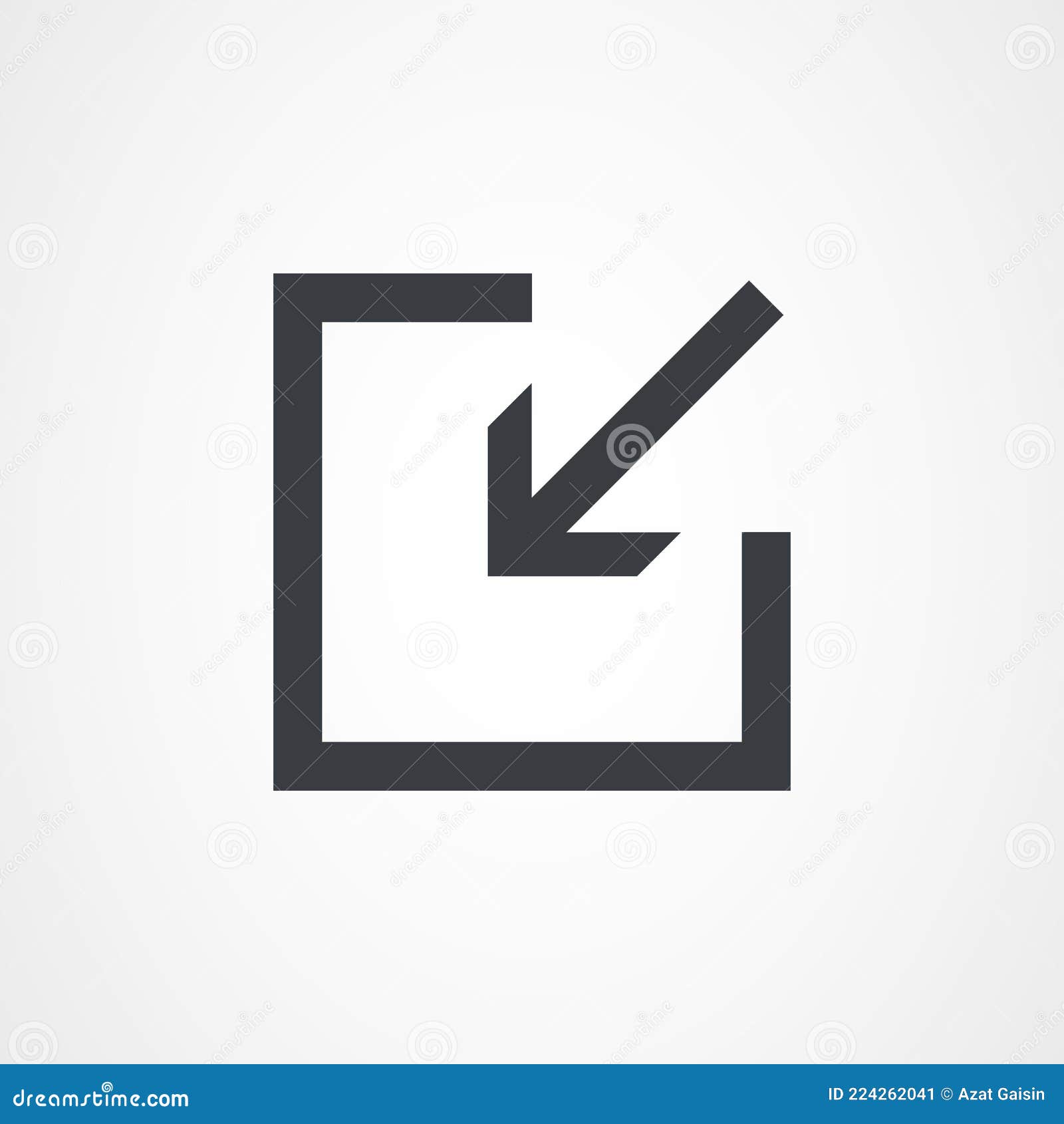 Arrow Inside Square, Arrow Icon Stock Illustration - Illustration of ...