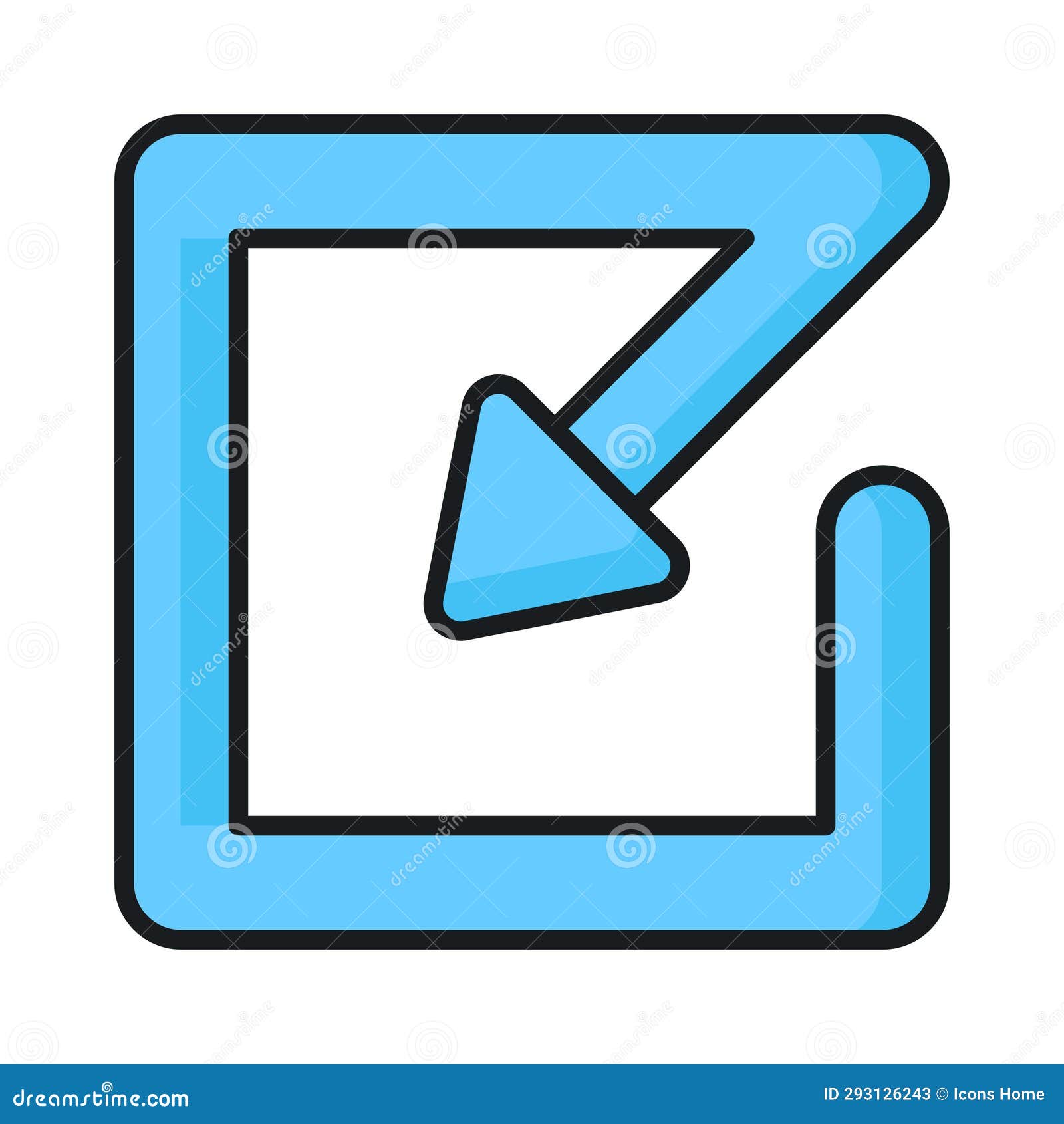 Arrow Inside Square Vector Design, Arrow Icon in Modern Style Stock ...