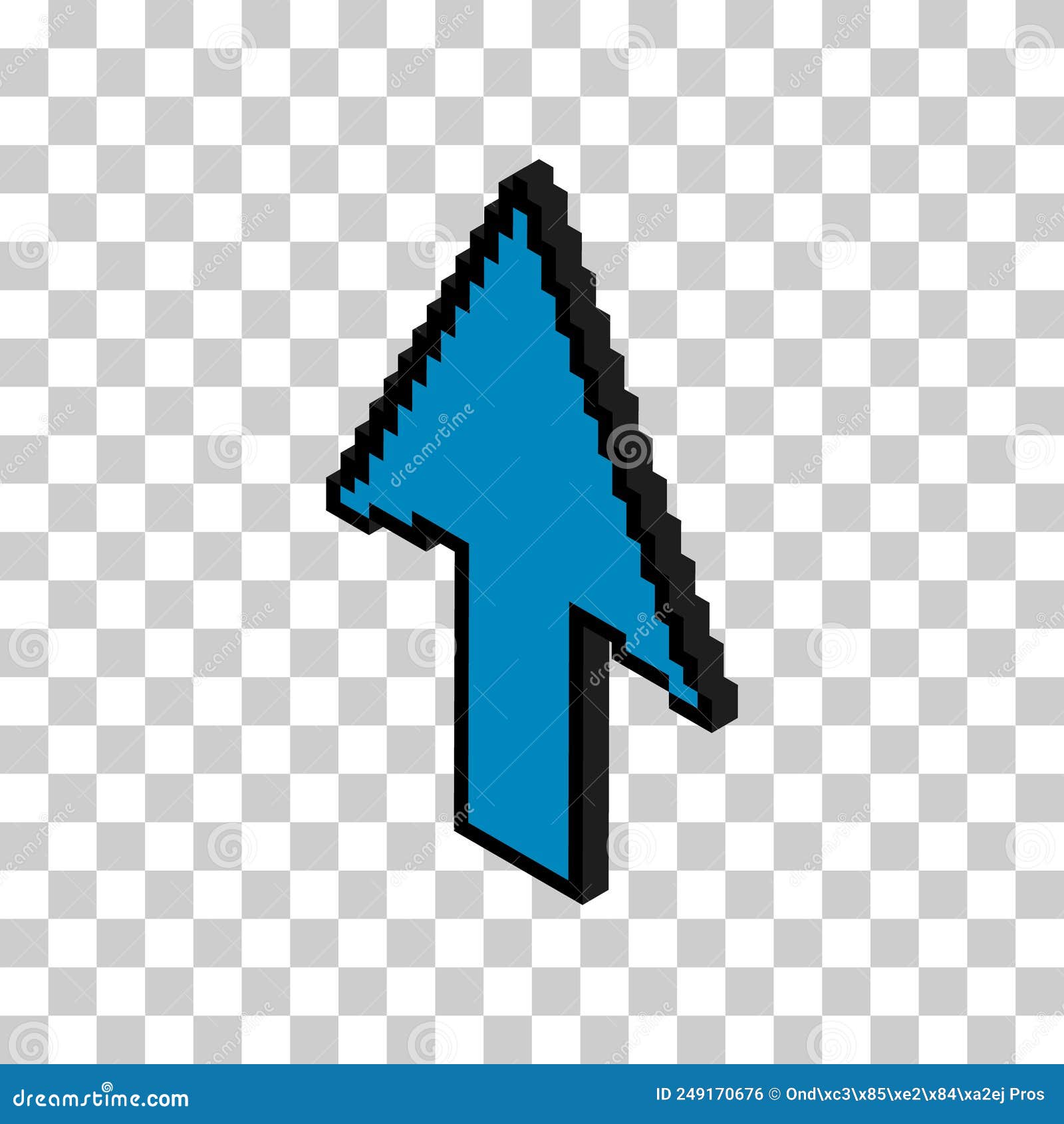 Arrow Isometric Pixel Icon Web Cursor Click Mouse Symbol Computer
