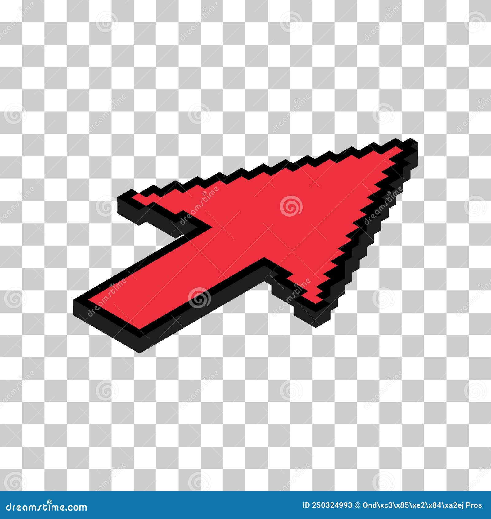 Arrow Isometric Pixel Icon, Web Cursor Click Mouse Symbol, Computer ...