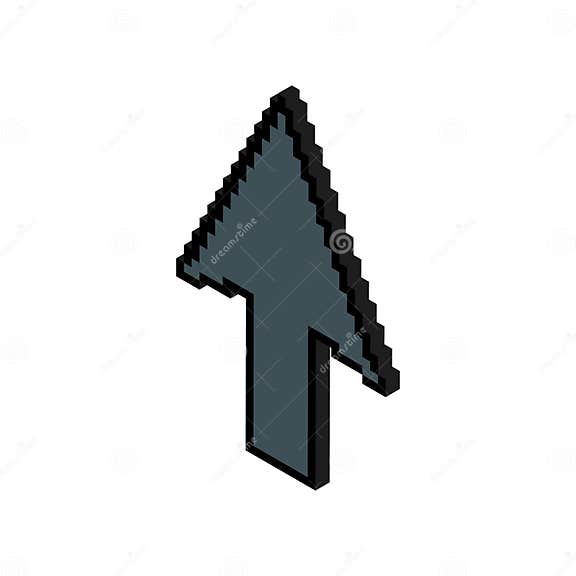 Arrow Isometric Pixel Icon, Web Cursor Click Mouse Symbol, Computer Pointer Vector Illustration ...