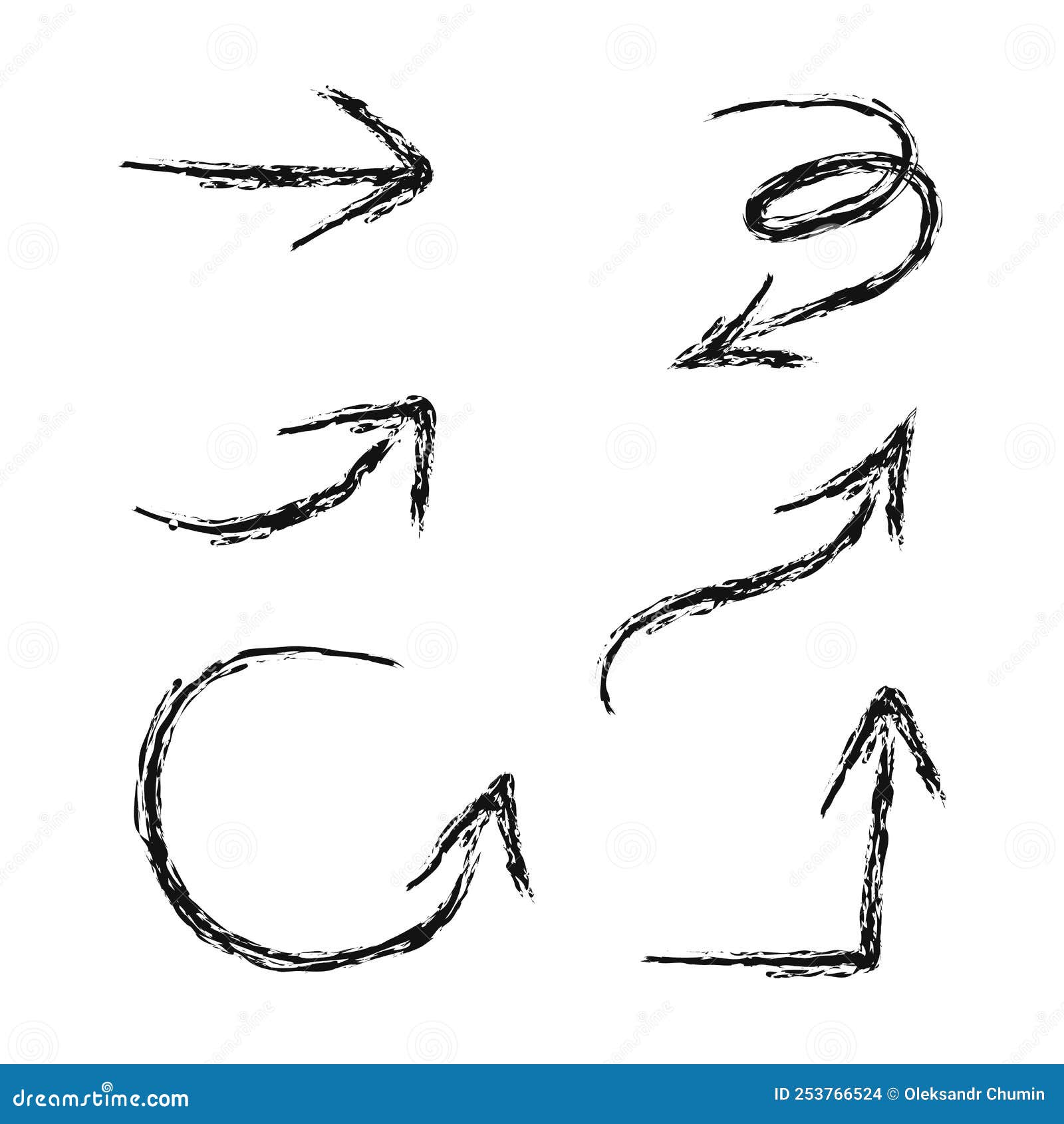 Arrow of Japanese Style Brush with Grange Texture Stock Vector ...