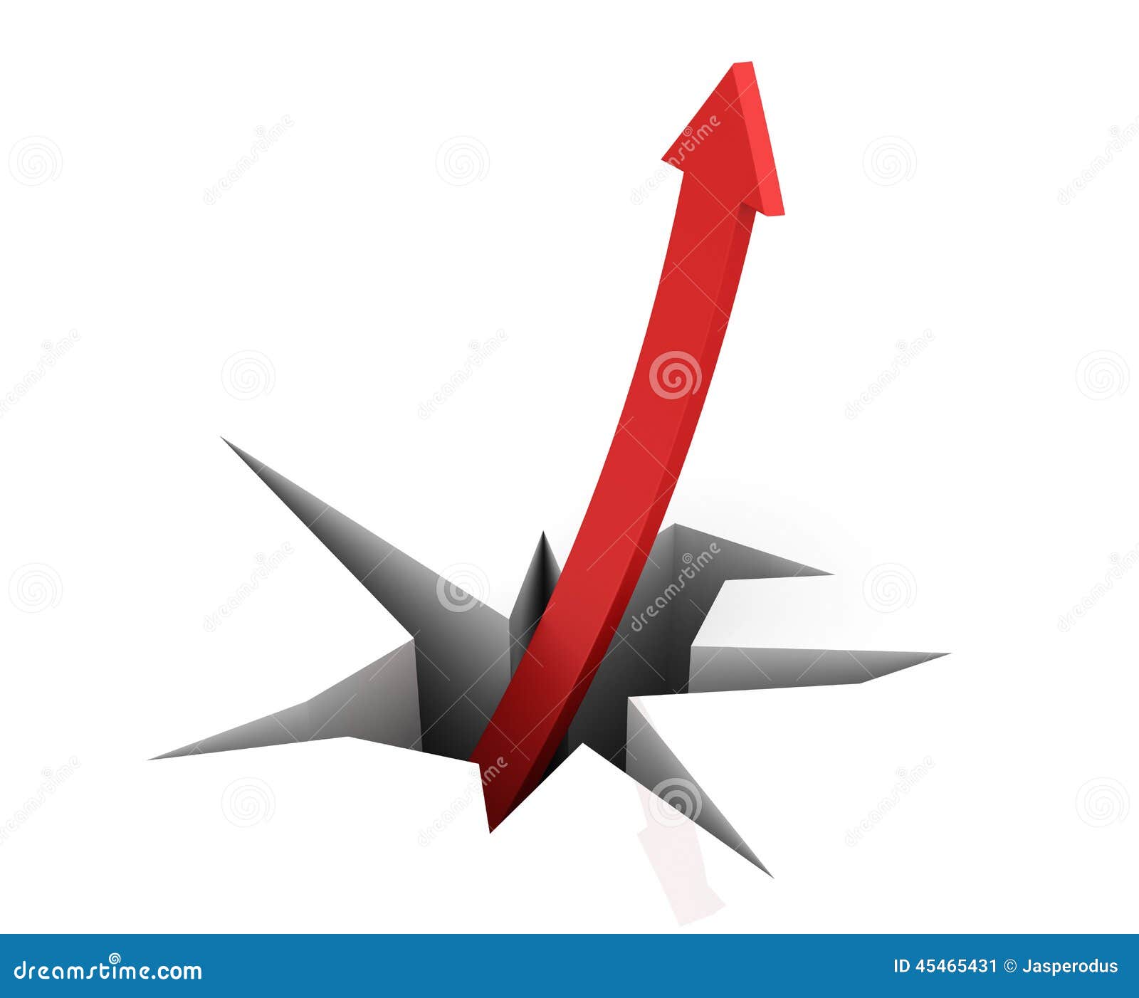 Arrow Jumping Over Hole stock illustration. Illustration of digitally ...