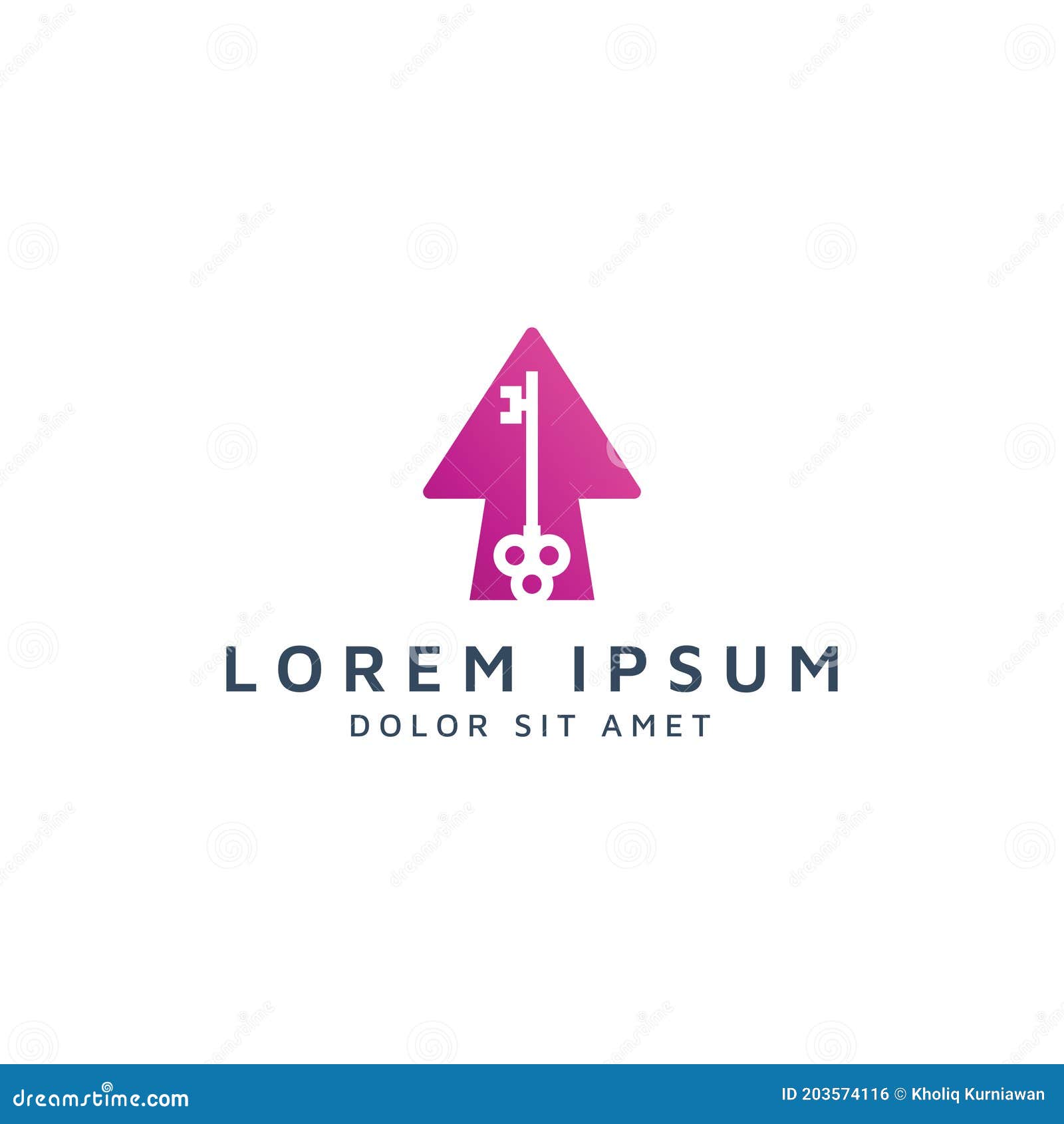 Arrow and Key Negative Space Logo Design Stock Vector - Illustration of ...