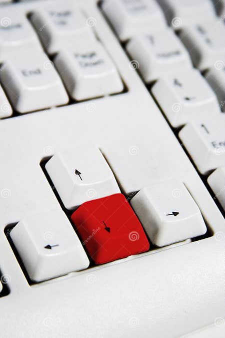 Arrow Keys Down Red stock image. Image of equipment, office - 328879