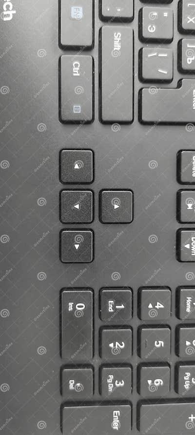 Arrow keys on keyboard stock photo. Image of closeup - 225682722