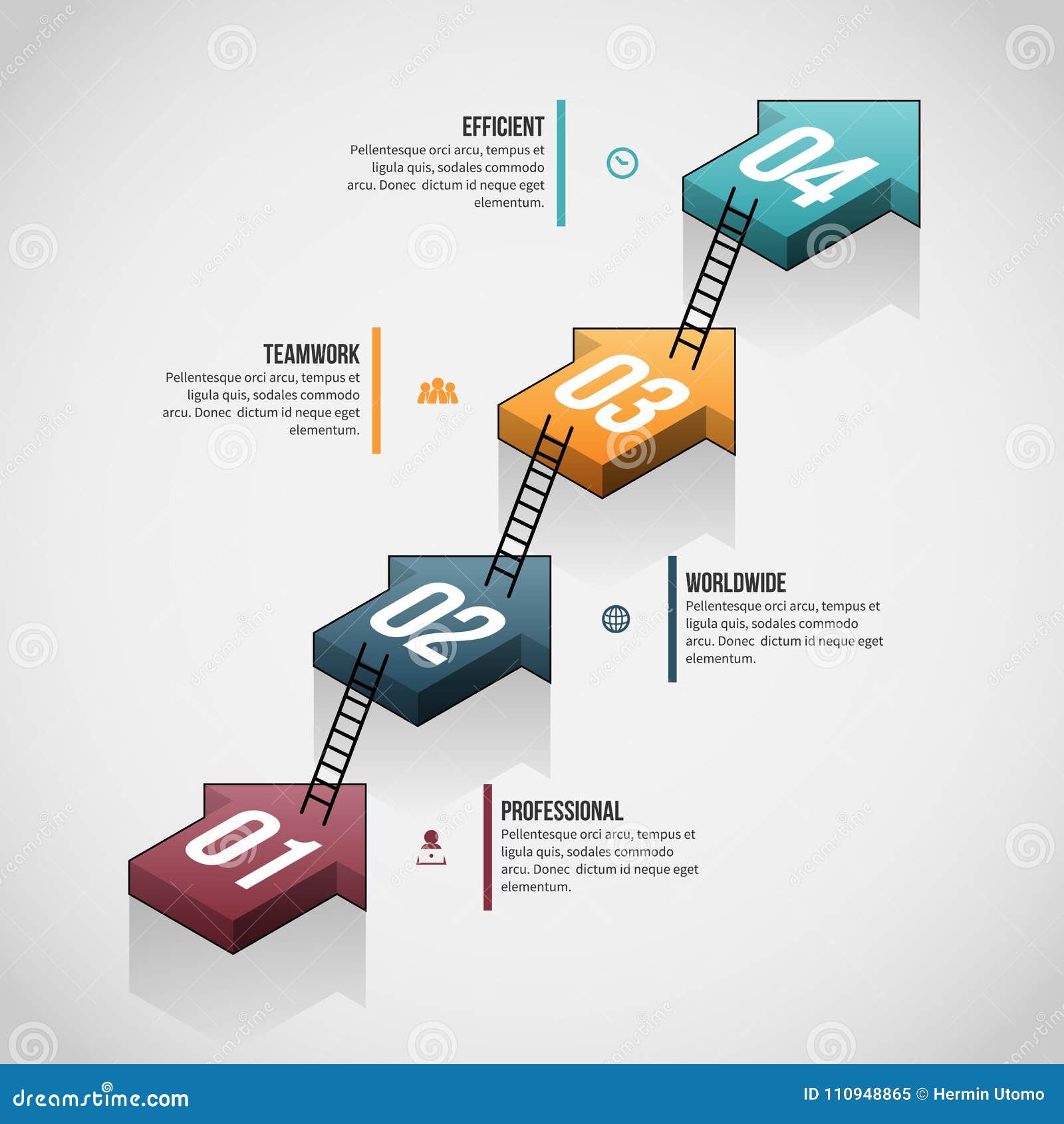 Arrow Ladder Stack Infographic Stock Vector - Illustration of ladder ...