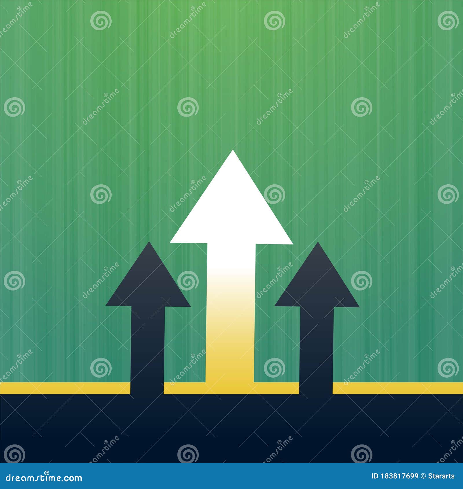 Arrow Leading and Moving Upward Growth Background Stock Vector ...