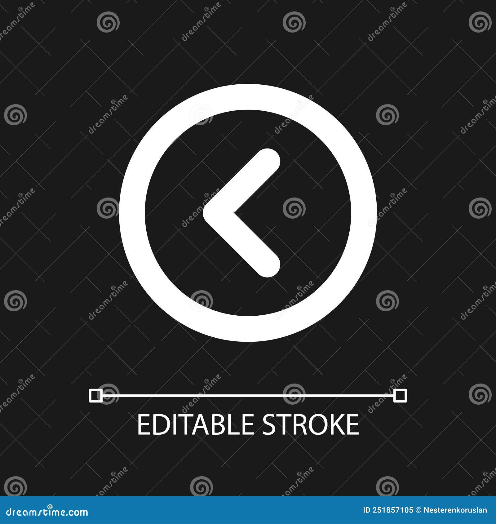 Arrow Left Button Pixel Perfect White Linear Ui Icon for Dark Theme ...