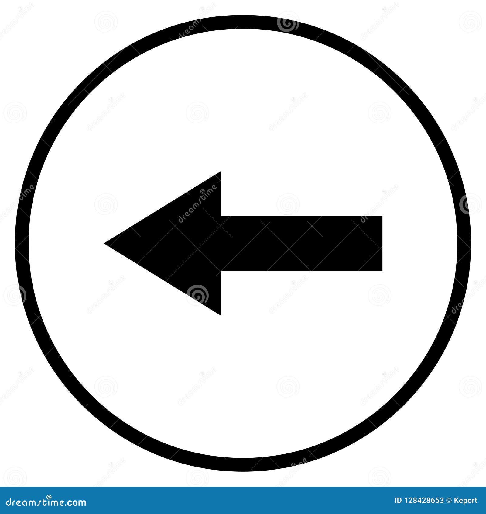 Arrow left Icon in Circle stock illustration. Illustration of internet ...