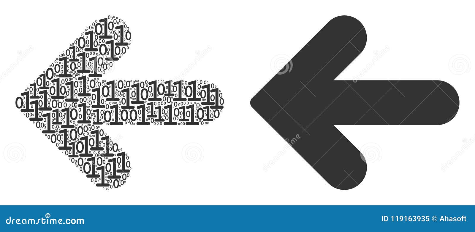 Arrow Left Mosaic of Binary Digits Stock Vector - Illustration of direction, combined: 119163935
