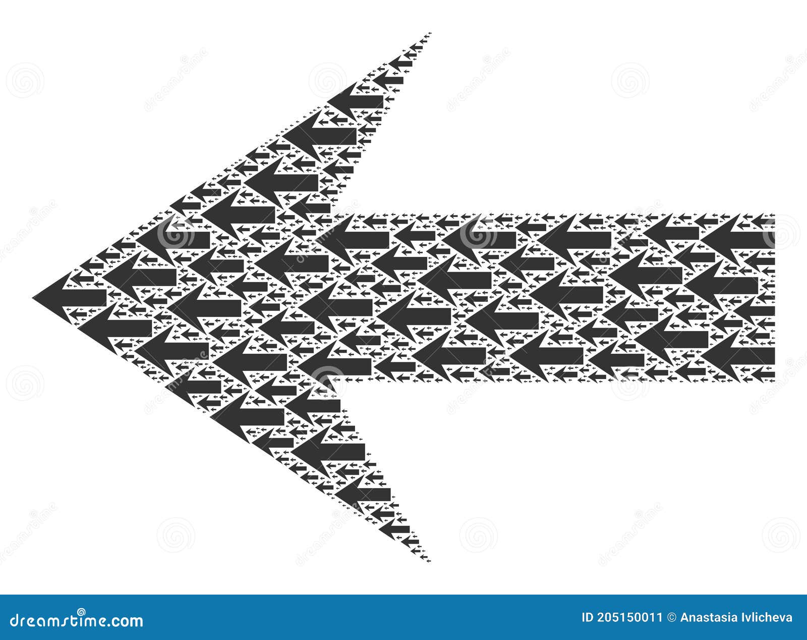 Arrow Left Recursion Mosaic of Itself Items Stock Vector - Illustration ...