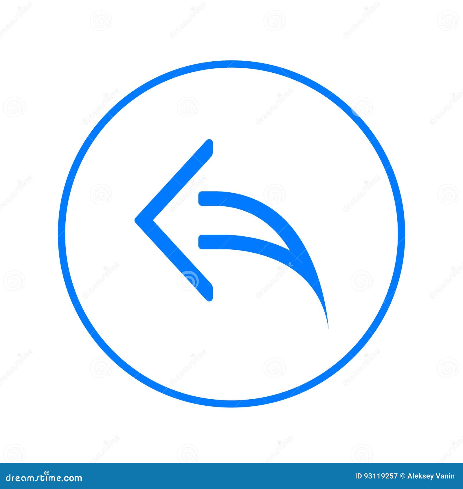 Arrow Left, Reply Circular Line Icon. Round Colorful Sign. Flat Style ...