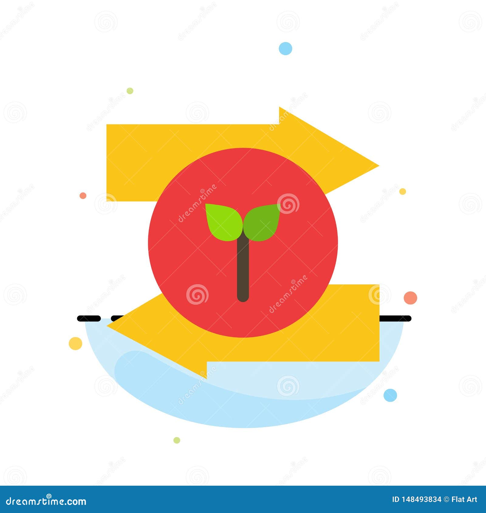 Arrow, Left, Right, Green Eco Abstract Flat Color Icon Template Stock ...