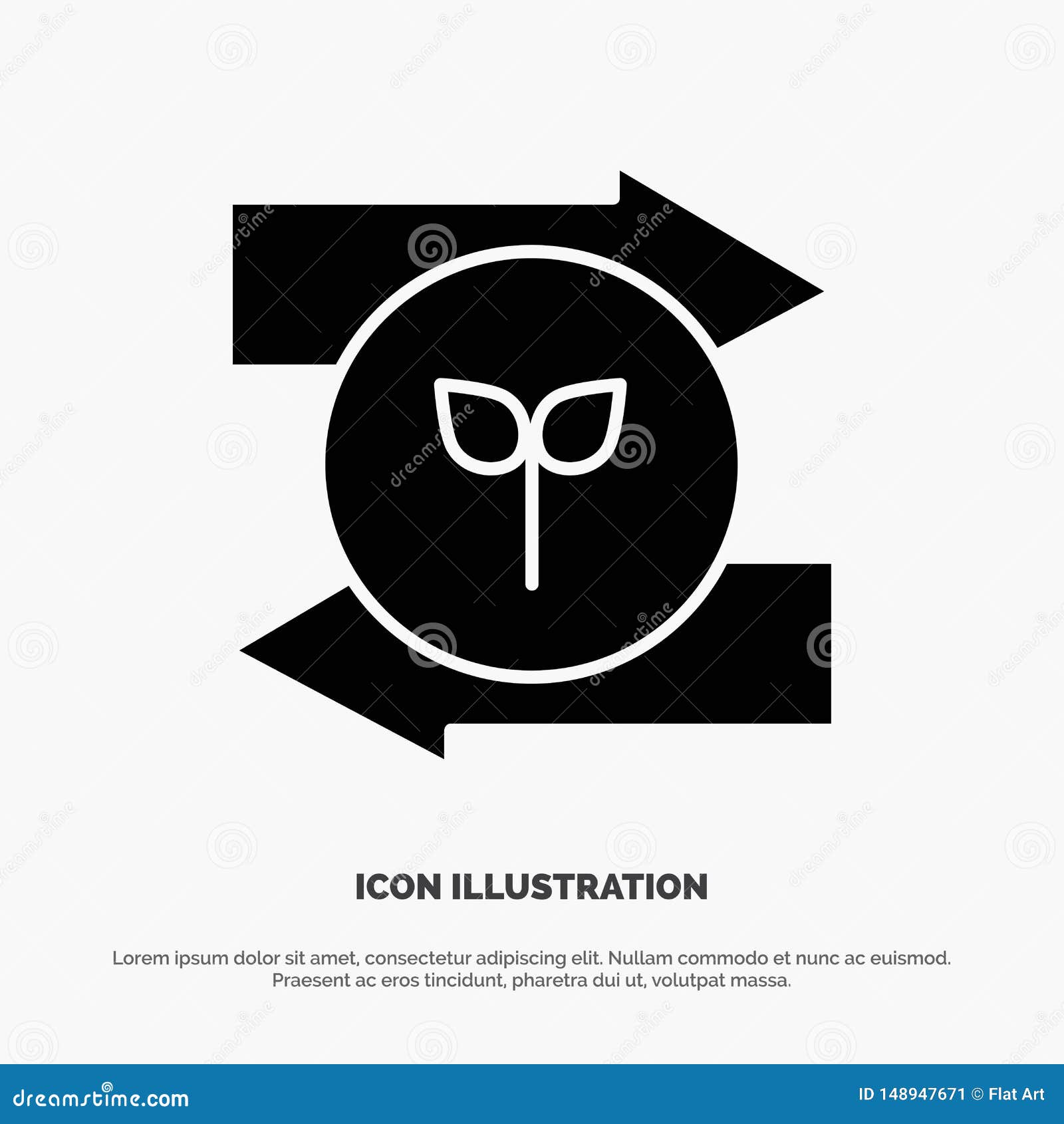 Arrow, Left, Right, Green Eco Solid Glyph Icon Vector Stock Vector ...