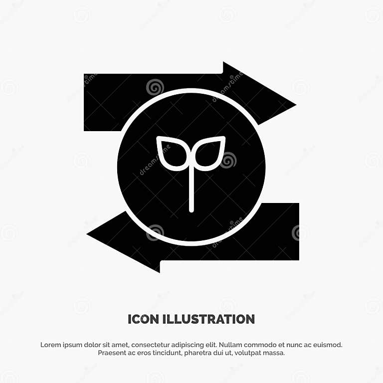 Arrow, Left, Right, Green Eco Solid Glyph Icon Vector Stock Vector ...