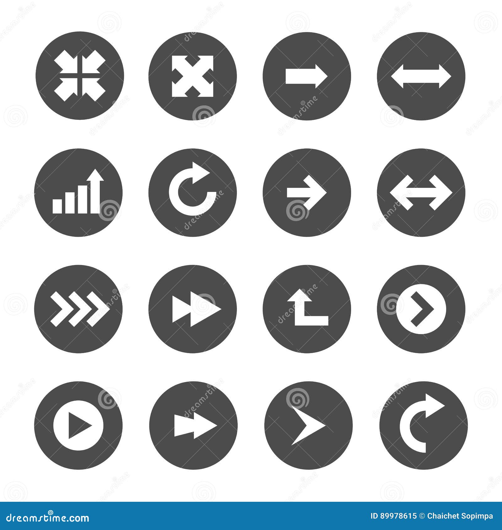 Arrow Left Right Up Down Icon Set for Website Stock Vector ...