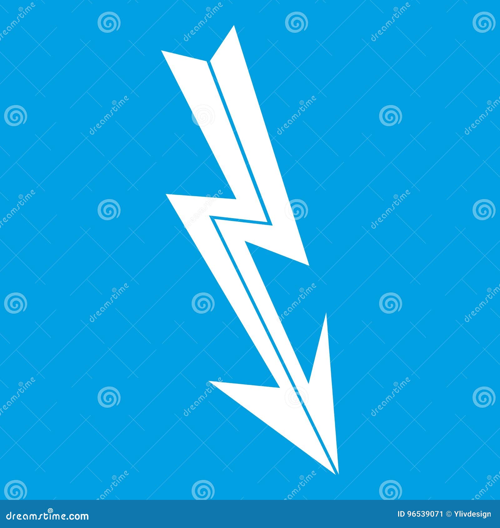 Arrow lightning icon white stock vector. Illustration of destination ...