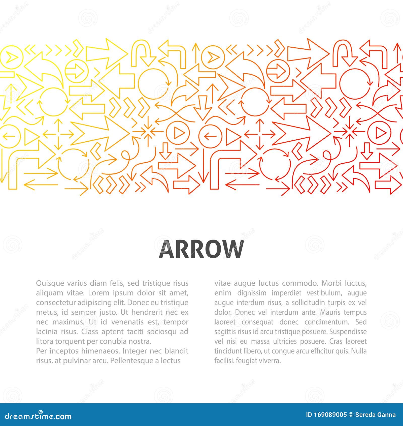Arrow Line Design Template stock vector. Illustration of next - 169089005