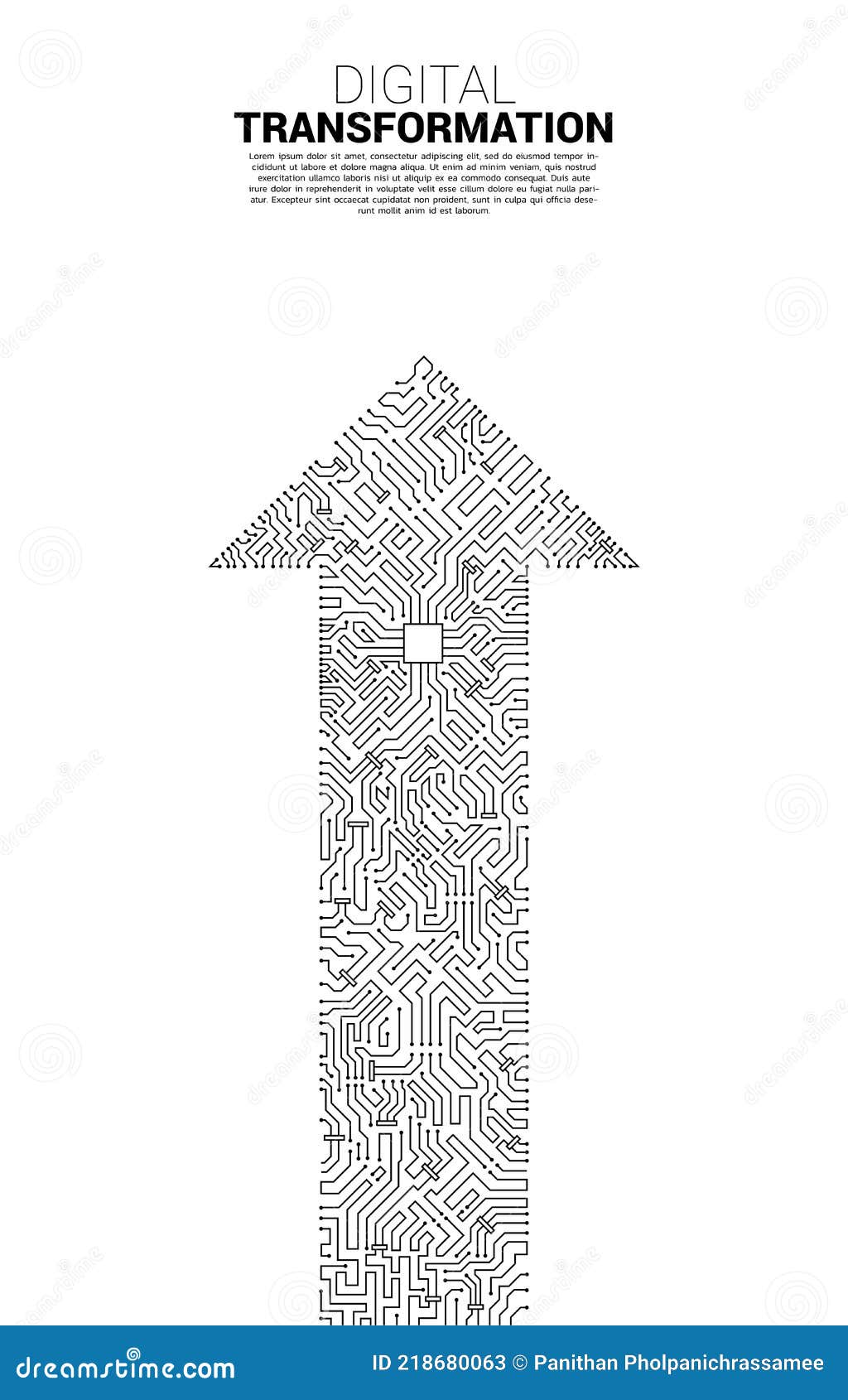 Arrow Line from Dot Connect Line Circuit. Stock Vector - Illustration ...