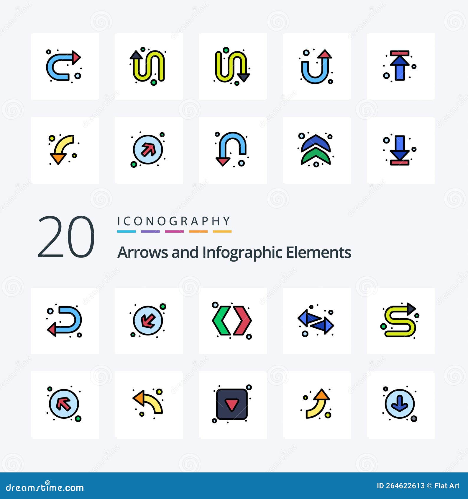 20 Arrow Line Filled Color Icon Pack Like U Turn Arrow Switch Left ...