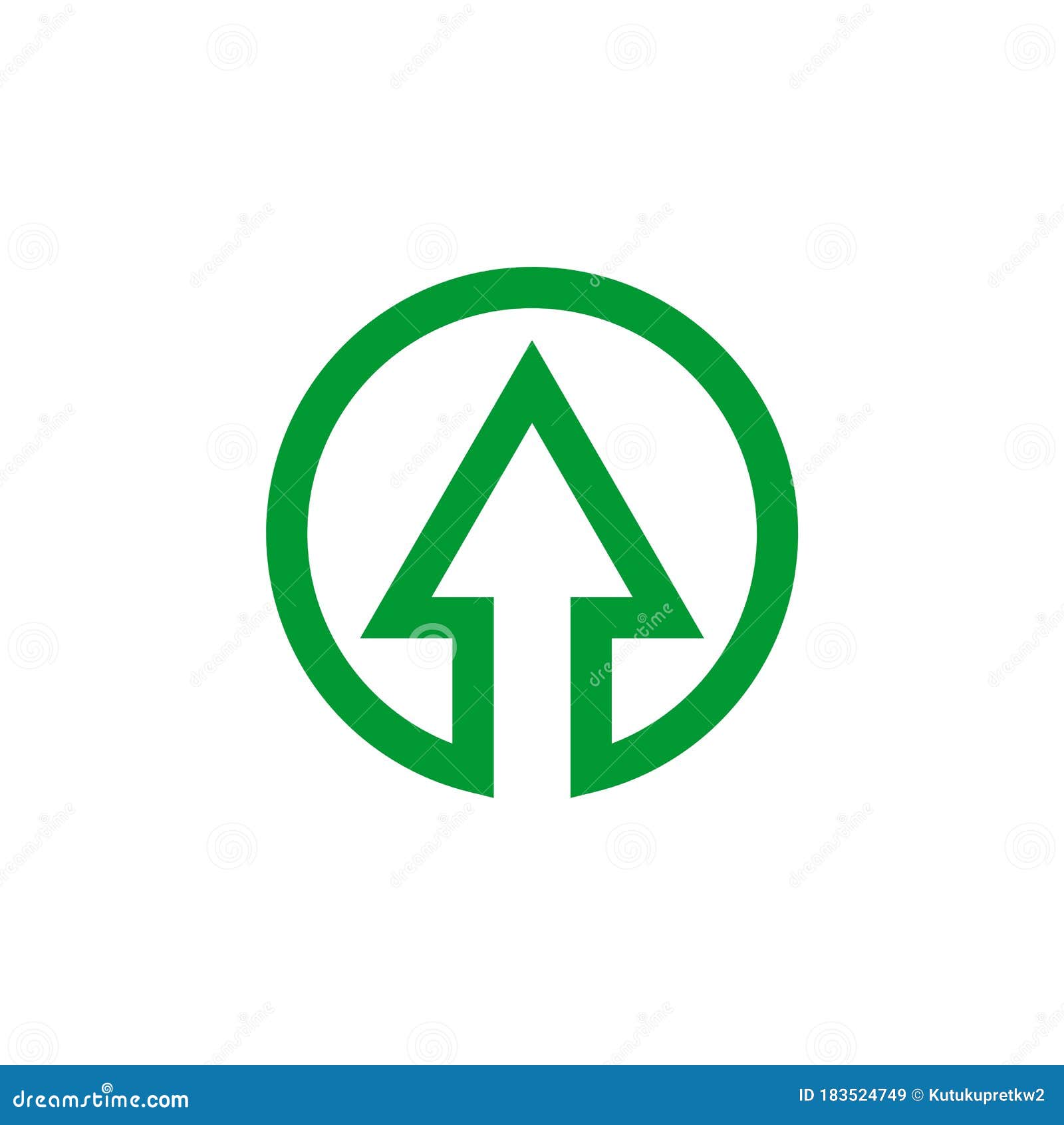 Arrow Line Green Circle Vector Logo Template Illustration Design ...