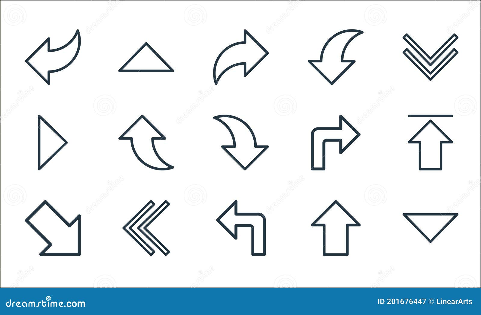 Arrow Line Icons. Linear Set Stock Vector - Illustration of arrows ...