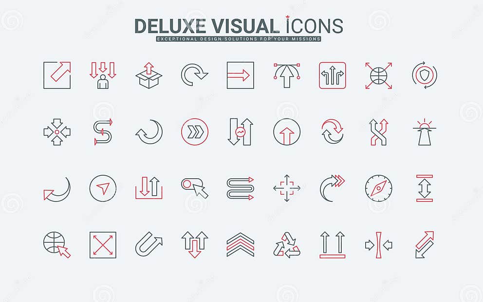 Arrow Line Icons Set, Traffic Signs, Update and Transfer Data, Repeat ...