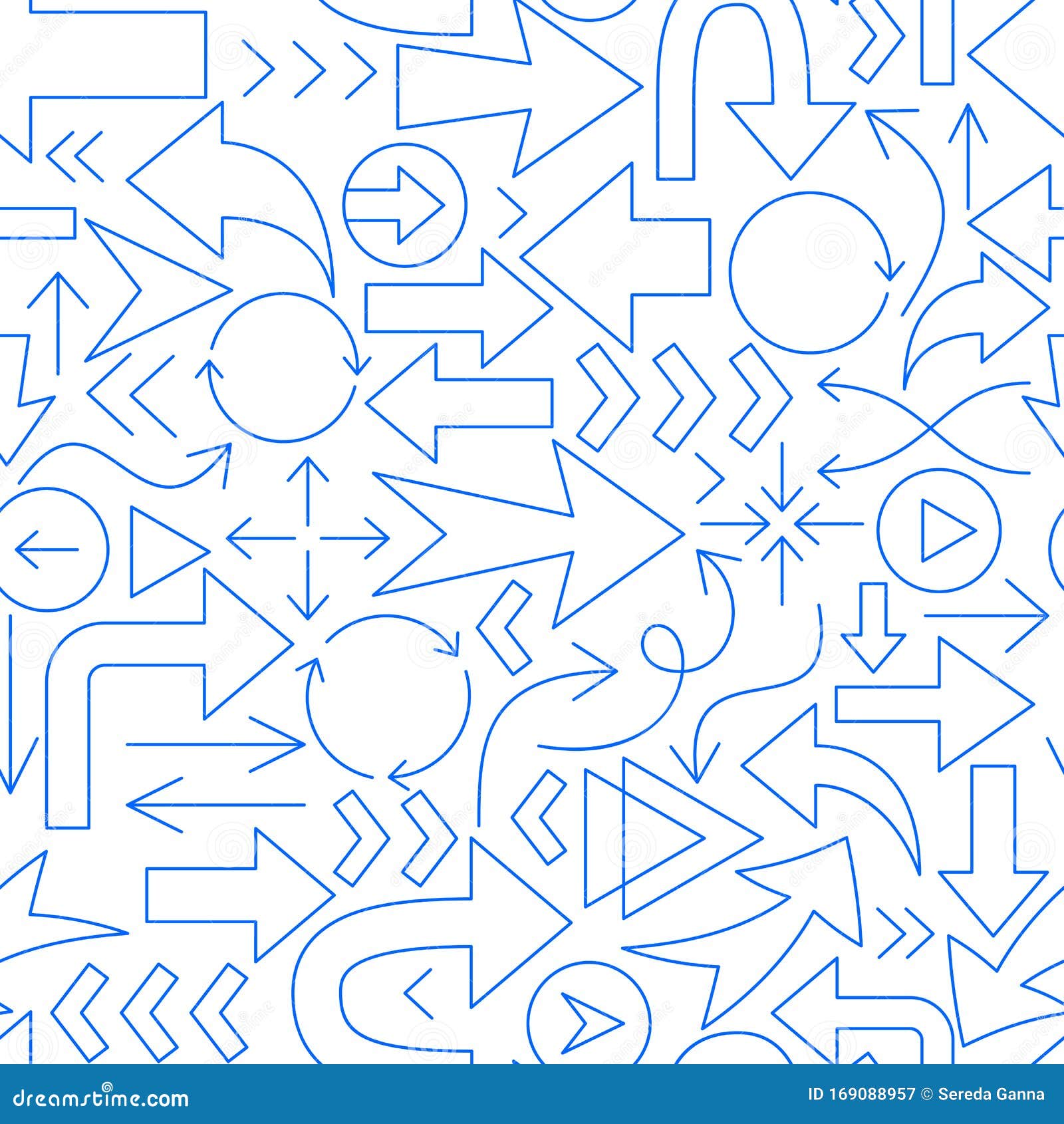 Arrow Line Seamless Pattern Stock Vector - Illustration of navigation ...