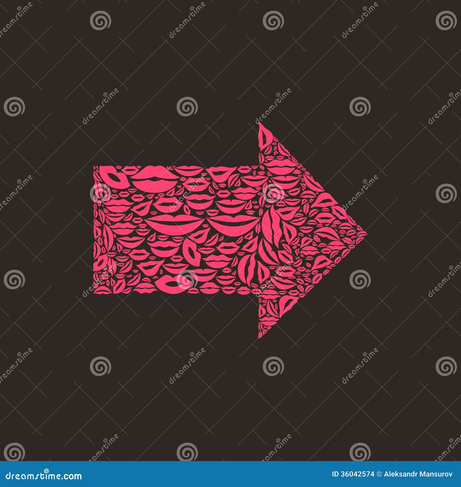 Arrow a lip stock vector. Illustration of kiss, woman - 36042574