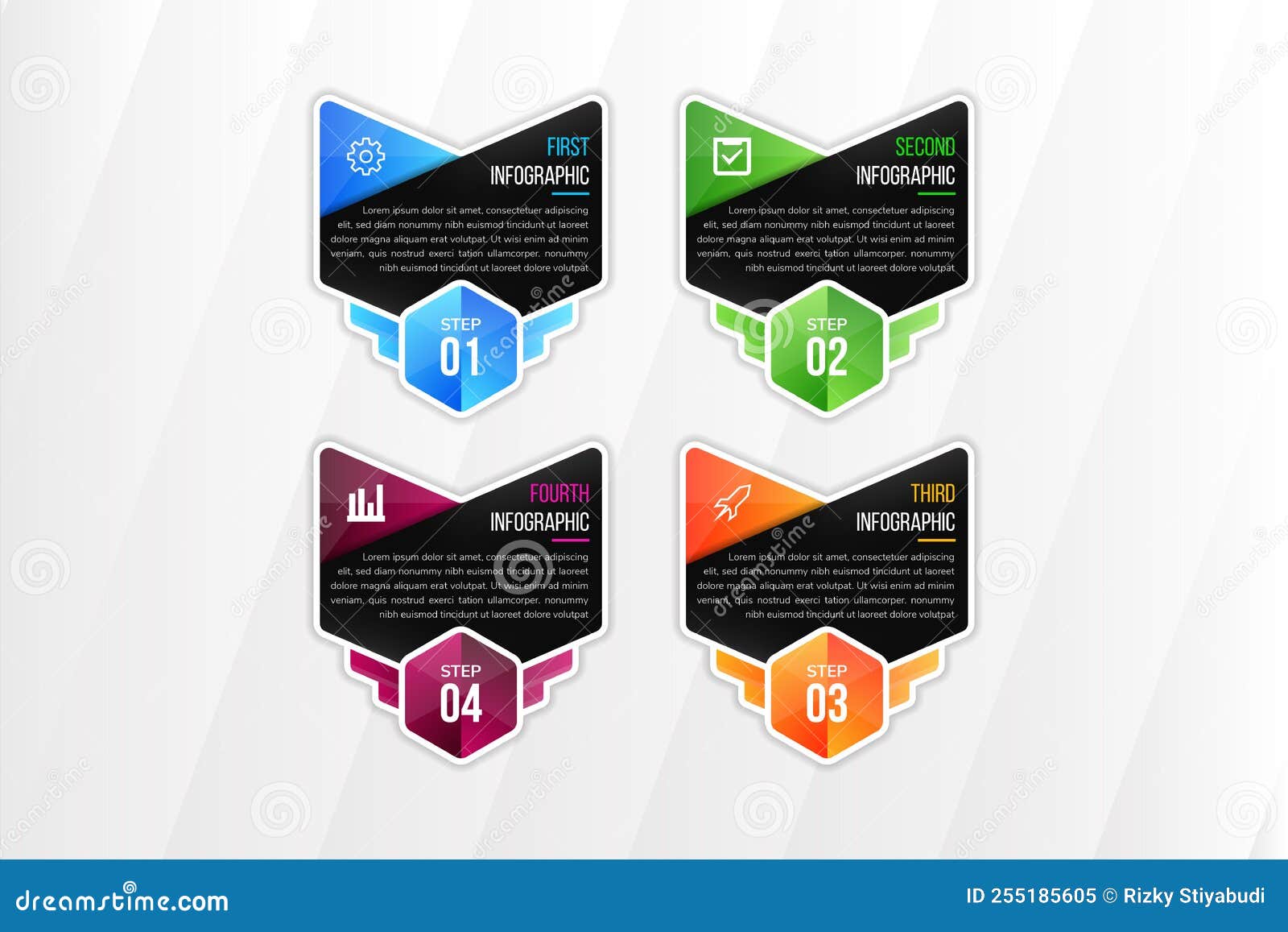 Arrow List Infographic Template Design Use Hexagon Stock Vector ...