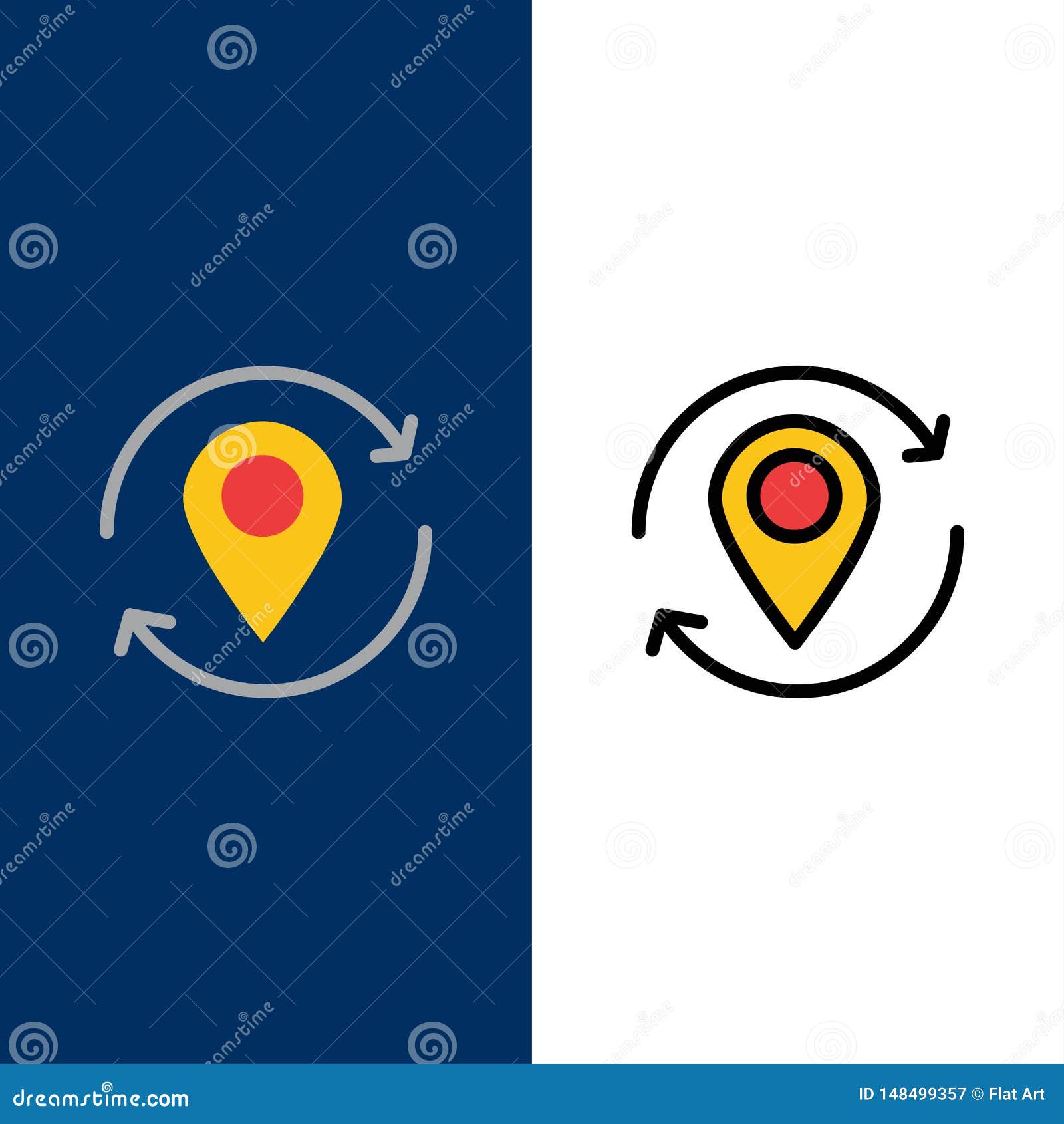 Arrow, Location, Map, Marker, Pin Icons. Flat and Line Filled Icon Set ...