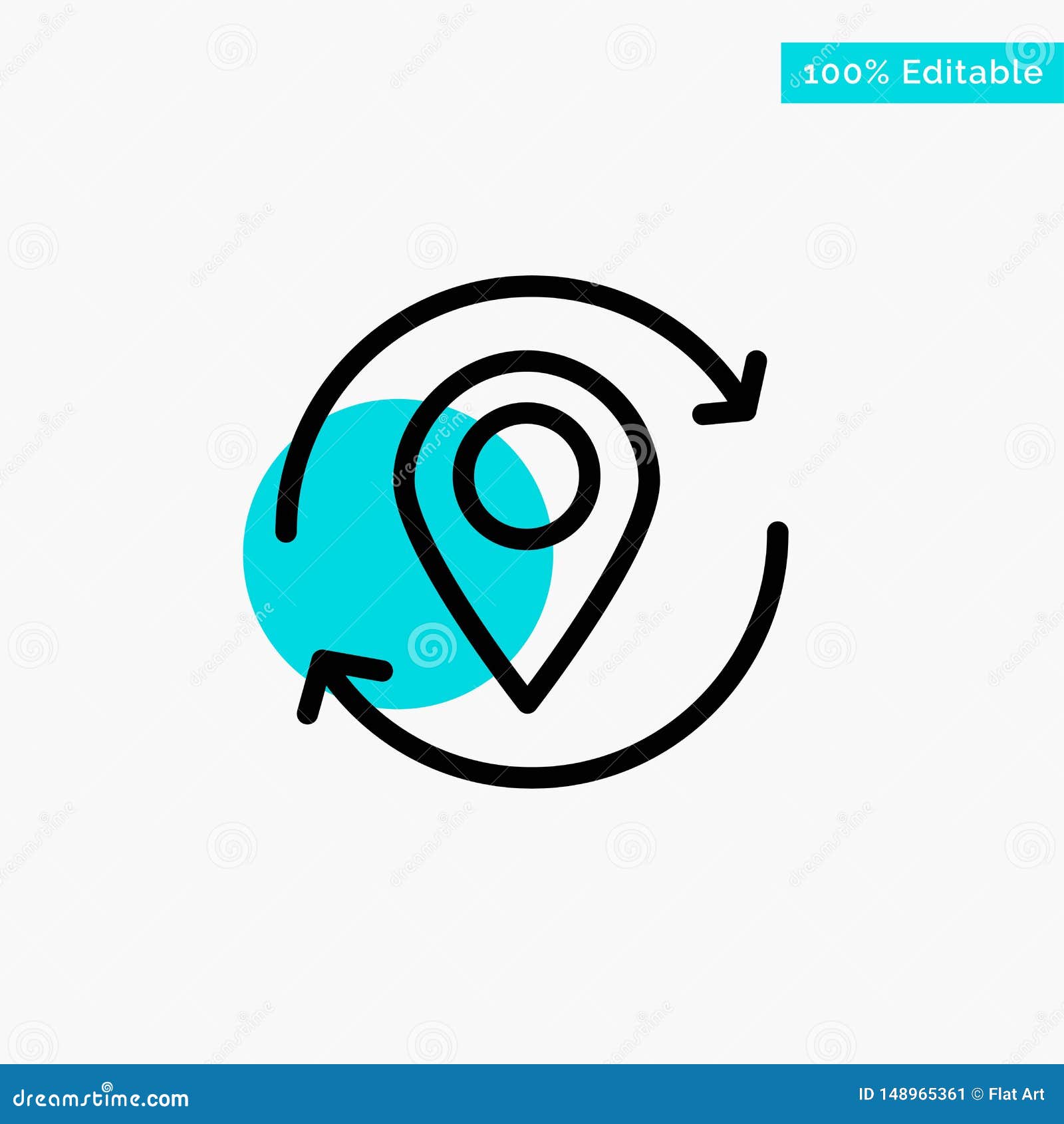 Arrow, Location, Map, Marker, Pin Turquoise Highlight Circle Point ...