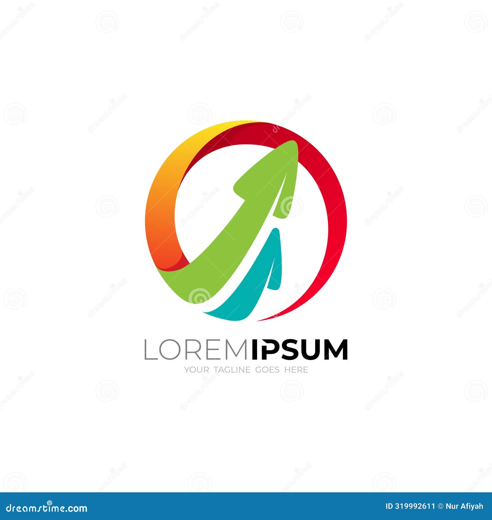 Arrow Logo and Circle Design Combination, Up Arrow Logos Stock Vector ...