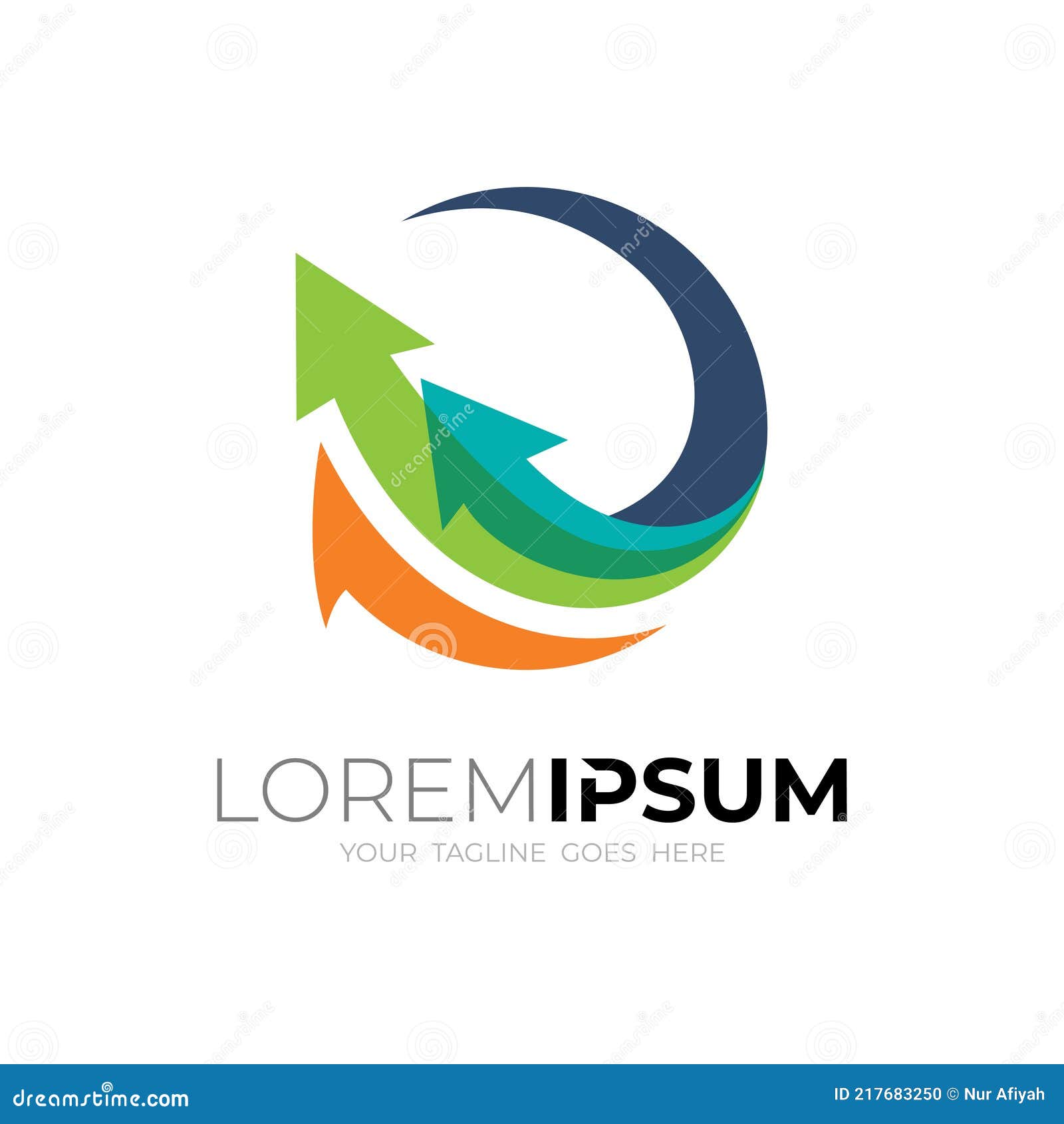 Arrow Logo with Circle Design Illustration, Colorful Logos Stock Vector ...