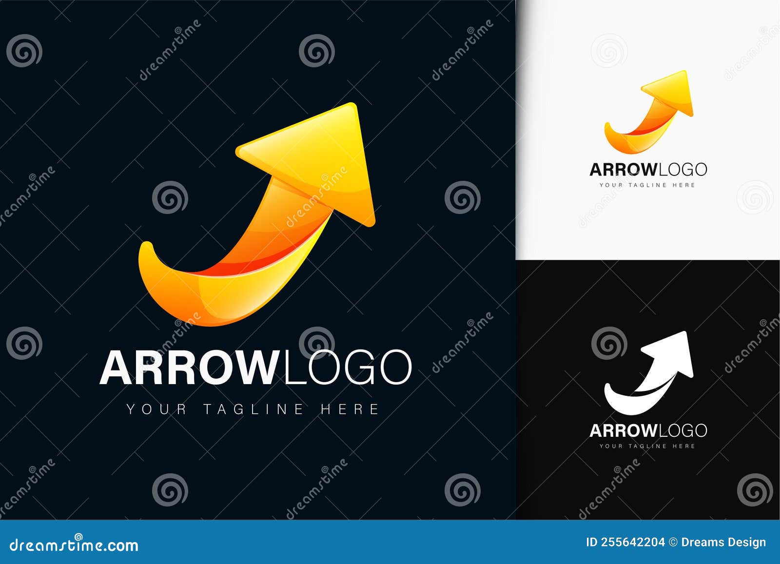 Arrow Logo Design with Gradient Stock Vector - Illustration of simple ...