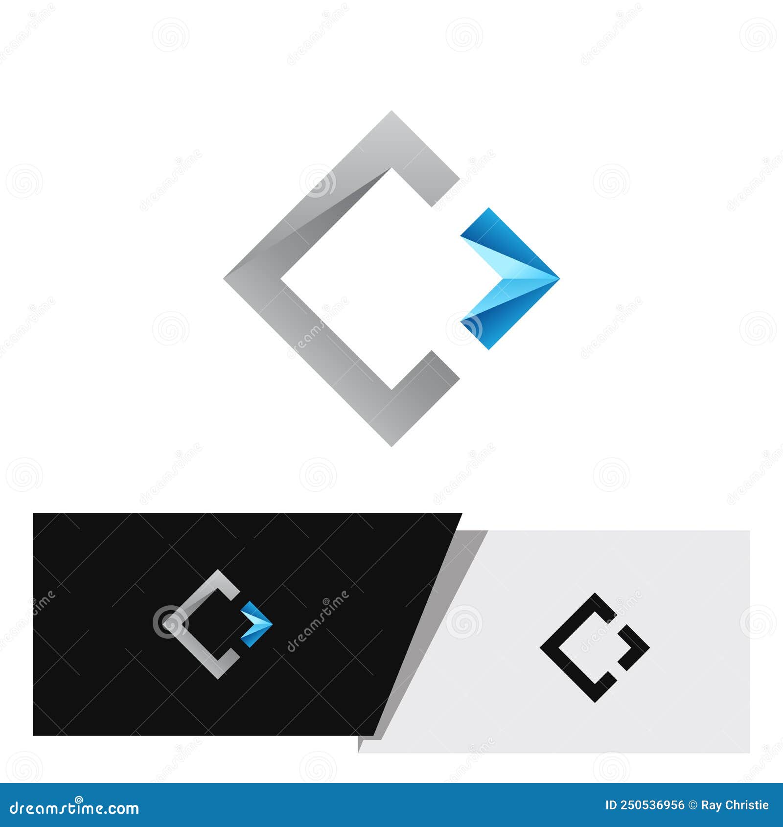 Arrow Logo with Square Geometric Elements Stock Vector - Illustration ...