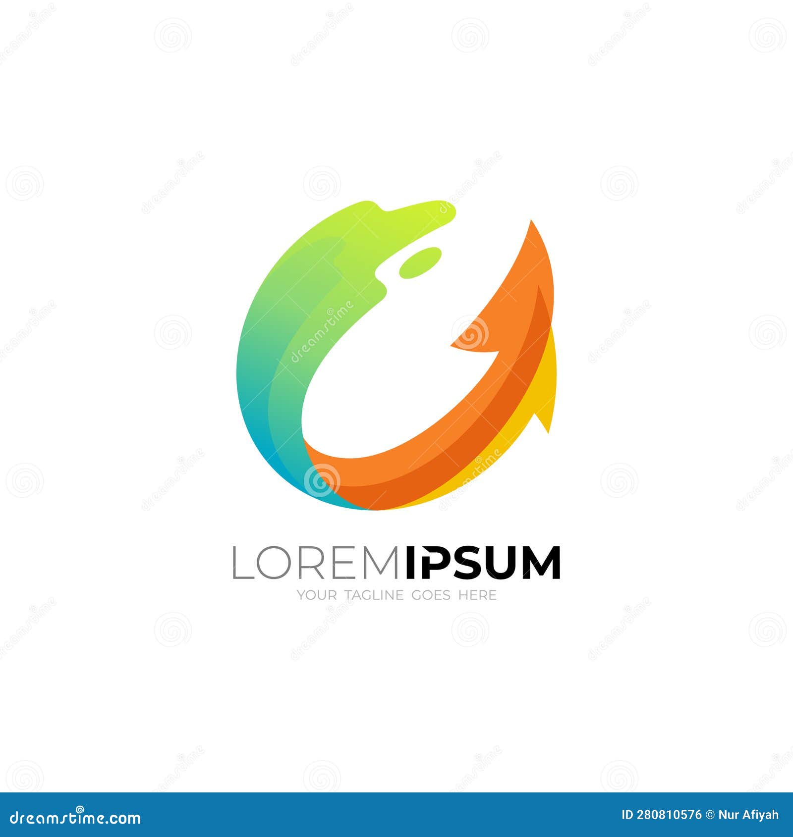 Arrow Logo with Swoosh Design, Up Design, Colorful Design Stock Vector ...