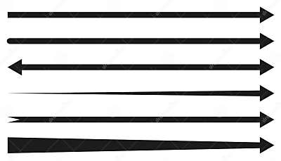 Arrow Long Set, Different Horizontal Arrows Isolated Stock Vector ...